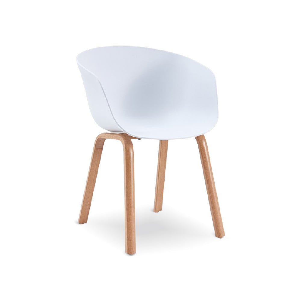 HEY Chair with Armrest เก้าอี้รับประทานอาหาร มีที่วางแขน ขาเหล็กลายไม้ ...